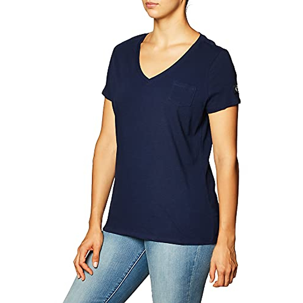 Calvin Klein Women's Short Sleeve V-Neck T-Shirt, Nu Navy, Small