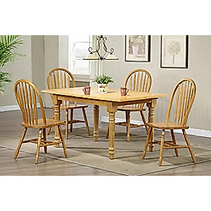 Sunset Trading Selections Arrowback Windsor Dining Side Chair in Light Oak Solid Wood Set of 2