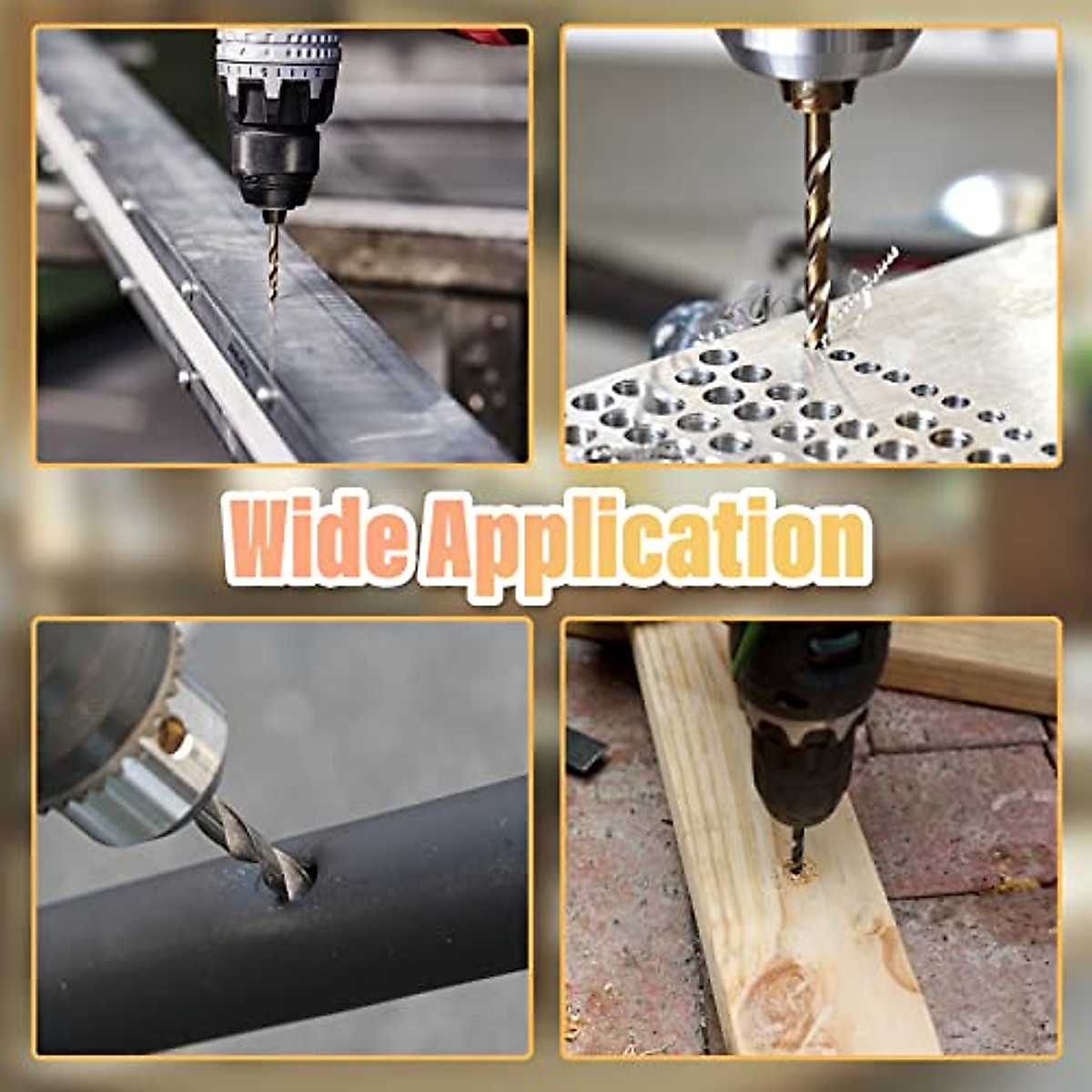 Qjaiune 5/64 Inch Cobalt Drill Bit Set, 20pcs M35 HSS Twist Drill Bit Set Titanium Coated Drill Bits, 135 Degree Split Point Jobber Drill Bits for Metal Hardened Steel Aluminum Cast Iron Wood Plastic