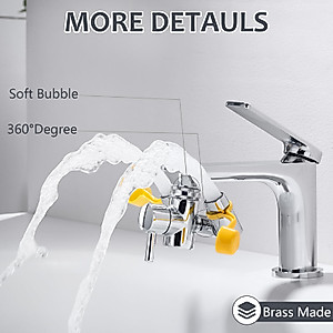 TIDYENDURE Faucet Mounted Eyewash Station with Cover, Faucet Mounted Emergency Eye Wash Station Sink Attachment, Eye Wash Kit, Eye Wash Unit for Lab, Factory, Industry Site, Workshop, Office and Home