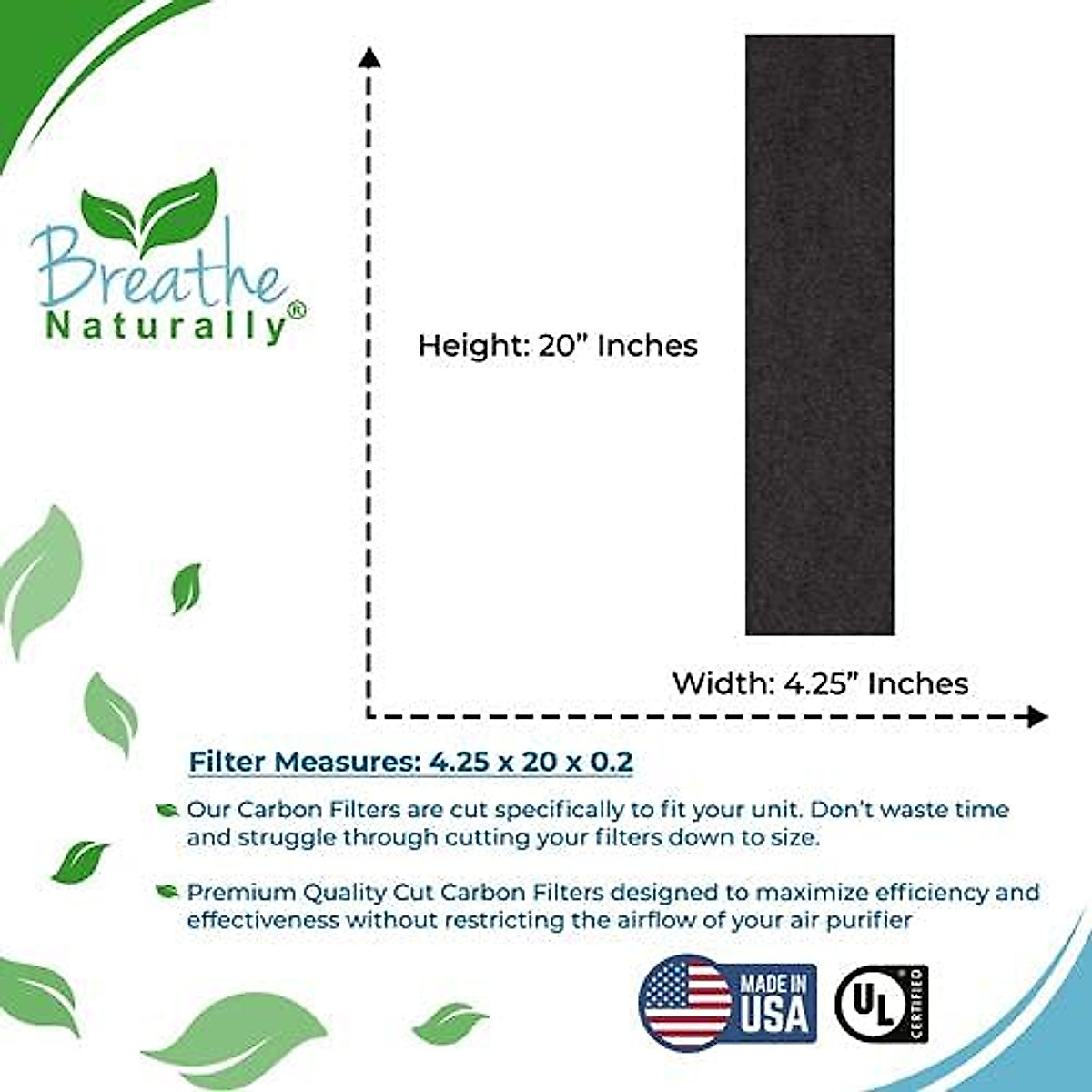 Breathe Naturally - HRF-B2 Carbon Pre-Filter Replacement Compatible with Honeywell HAP242, HHT-055, HPA-060, HPA-050, Carbon Pre Filter Compatible with Honeywell Air Purifiers, Black - 2 Pack