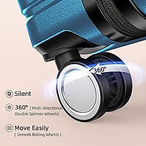 BEOW Luggage Sets Expandable Lightweight Suitcases with Wheels PC+ABS Durable Travel Luggage TSA Lock Navy Blue 4pcs