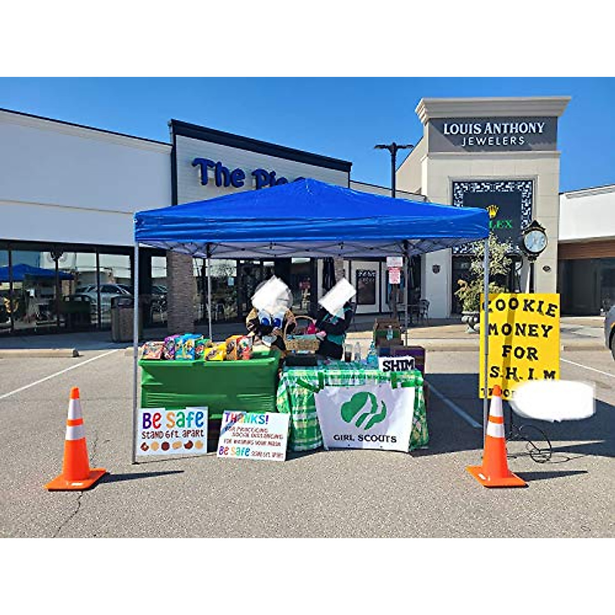 PHI VILLA Outdoor Pop up Canopy 10'x10' Tent Camping Sun Shelter-Series Party Tent, 100 Sq. Ft of Shade (Blue)