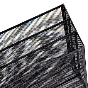 Mind Reader 3 Tier Organizer, Jumbo Magazine File, Mesh File Holder,Office Desk Accessories File Box, Sturdy Magazine Organizer, Black