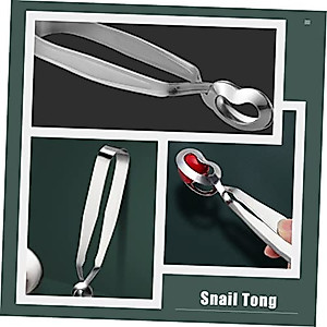 EXQUIMEUBLE Stainless Steel Snails Clip Barbecue Grill Tongs kitchen escargot utensil grilling tongs Stainless Steel Snail Tongs Food Clamp Cooking Tongs metal kitchen Tongs with lock sandwich