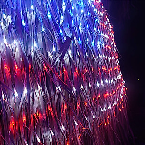 Twinkle Star American Flag Patriotic Lights (Super Larger & Safer), Outdoor Lighted USA Light String Waterproof Hanging Ornaments for Independence Day, July 4th, National Memorial Day