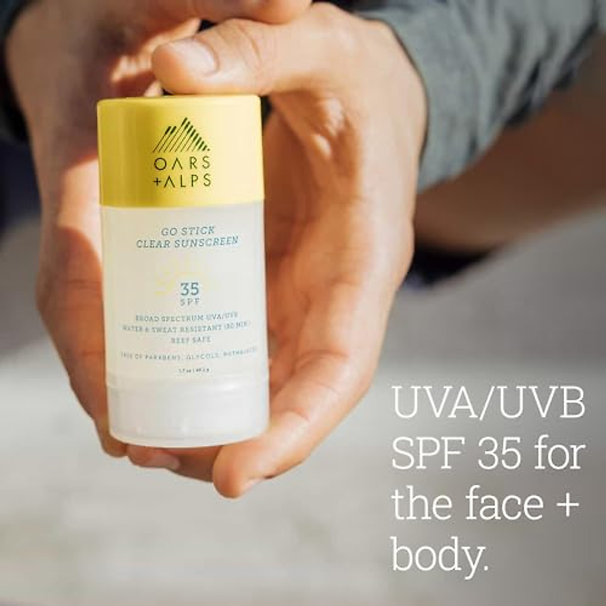 Oars + Alps Go Stick Clear SPF 35 Face Sunscreen, Skin Care Infused with Vitamin E and Antioxidants, Water and Sweat Resistant, TSA Friendly, 1.7 Oz, 1 Pack