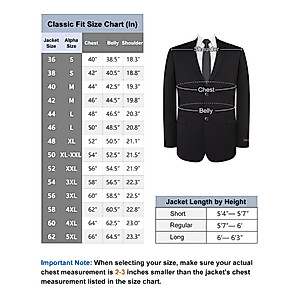 Mens Blazer Jacket - Classic Fit Sport Coat, Casual Suit Jacket, Regular/Short/Tall Grey