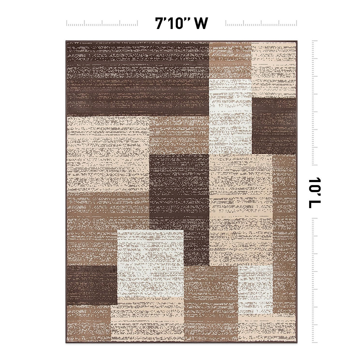 Rugshop Contemporary Distressed Boxes Soft Area Rug 5' x 7' Brown
