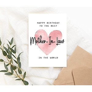 Happy Birthday To The Best Mother-In-Law In The World Card - Mother-In-Law Birthday Card - Mother-In-Law Card - Mother's Day Gift - Happy Birthday Card Happy Birthday Mom