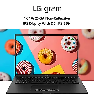 LG gram (2022) 16Z90Q Ultra Lightweight Laptop, 16" (2560 x 1600) IPS Display, Intel i7 1260P CPU, NVIDIA RTX2050 GPU, 32GB RAM, 2TB NVMe SSD, FHD Webcam, WiFi 6E, Thunderbolt 4, Windows 11 Pro, Black