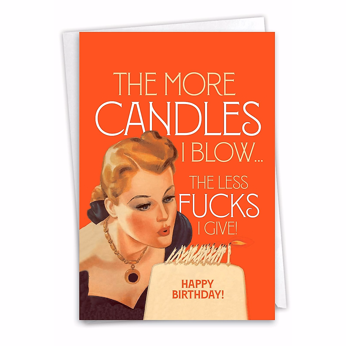 NobleWorks - 1 Funny Women's Birthday Card - Hilarious Bday Greeting Card with Envelope, Sassy Celebration - Candles I Blow C9309BDG