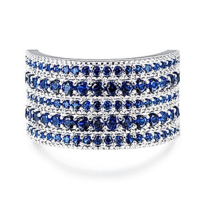 ANGG Cubic Zirconia Simulated Diamond Vintage 925 Sterling Silver Ring