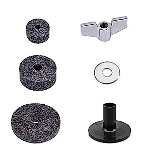 Drum Kit, Felt Pad Set, Felt Non-Slip Drum Replacement Kit, Gray 18-Piece Drum Kit,Felt Hi Hat Cup Felt Cymbal Sleeves