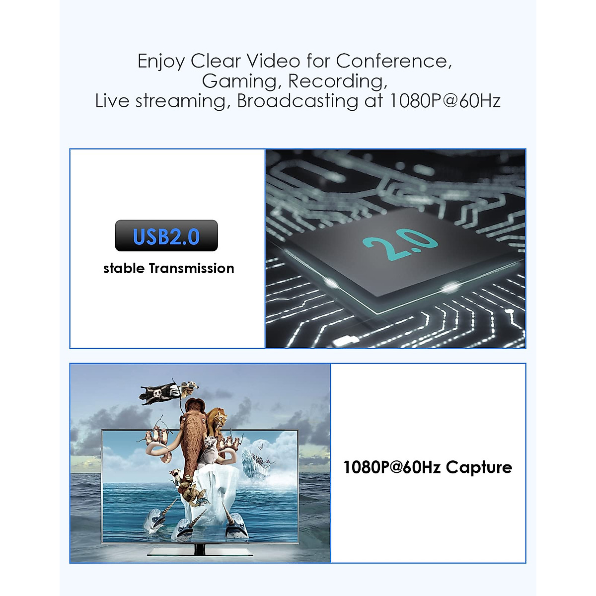 LENTION 4K HDMI to USB C Video Capture Card for Gaming/Live Streaming/Video Conference, Supports PS4/OBS/PC/Windows/DSLR/PS5/YouTube (VC20)