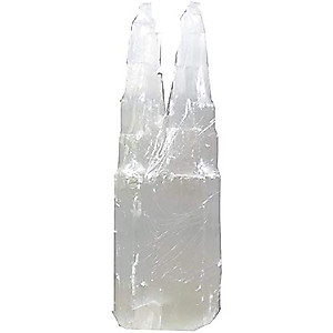 CircuitOffice Selenite Twin Tower Skyscraper, Selenite Mountain, 6" Selenite Twin Points for Healing, Positive Energy, Meditation, Protection, Powers, Decoration or Gift