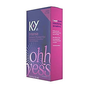 K-Y Intense 0.34 fl oz Adult Toy Friendly Female Pleasure Gel, Arousal Stimulant for Women, Couples Massage Enhancer, Tingling Cooling & Warming, Hormone & Paraben Free, Latex Condom Compatible