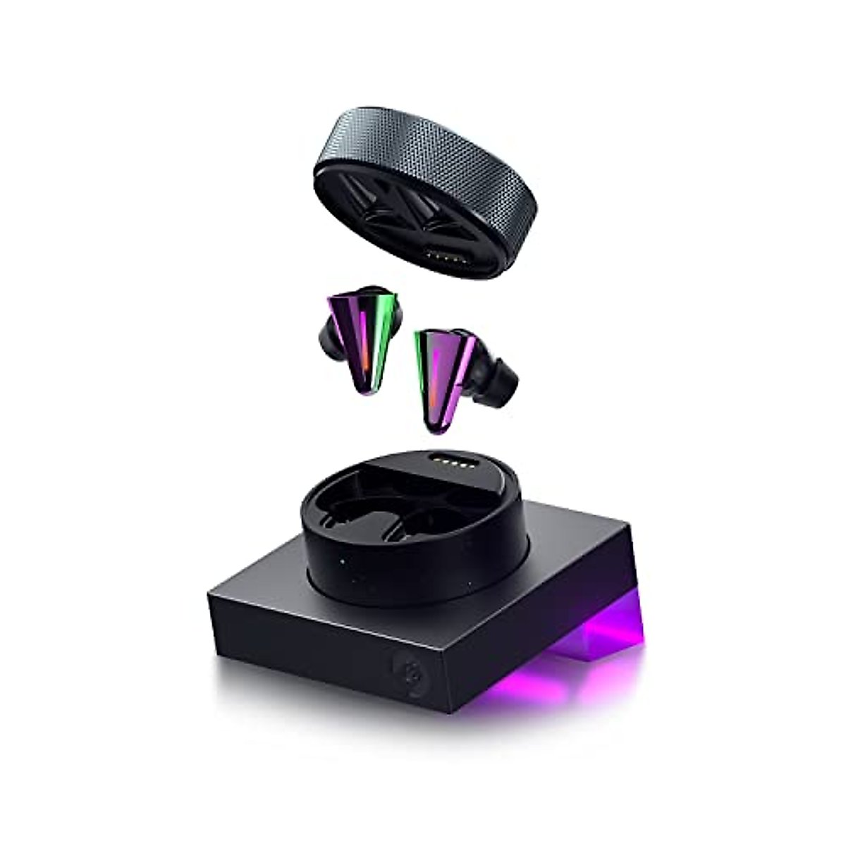 Angry miao CYBERBLADE Wireless Gaming Earbuds, Active Noise Cancelling Bluetooth Earbuds with Microphone, 36ms Low Latency Earphone for PC, PS4, PS5, Switch, iPhone, Android