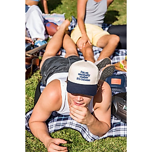 Visibly Toxic I'm So Mentally Stable It's Insane Hat, Funny Hat, Funny Gifts, Party Hat, Sports Baseball Cap, Casual Adjustable Size Tan/Blue