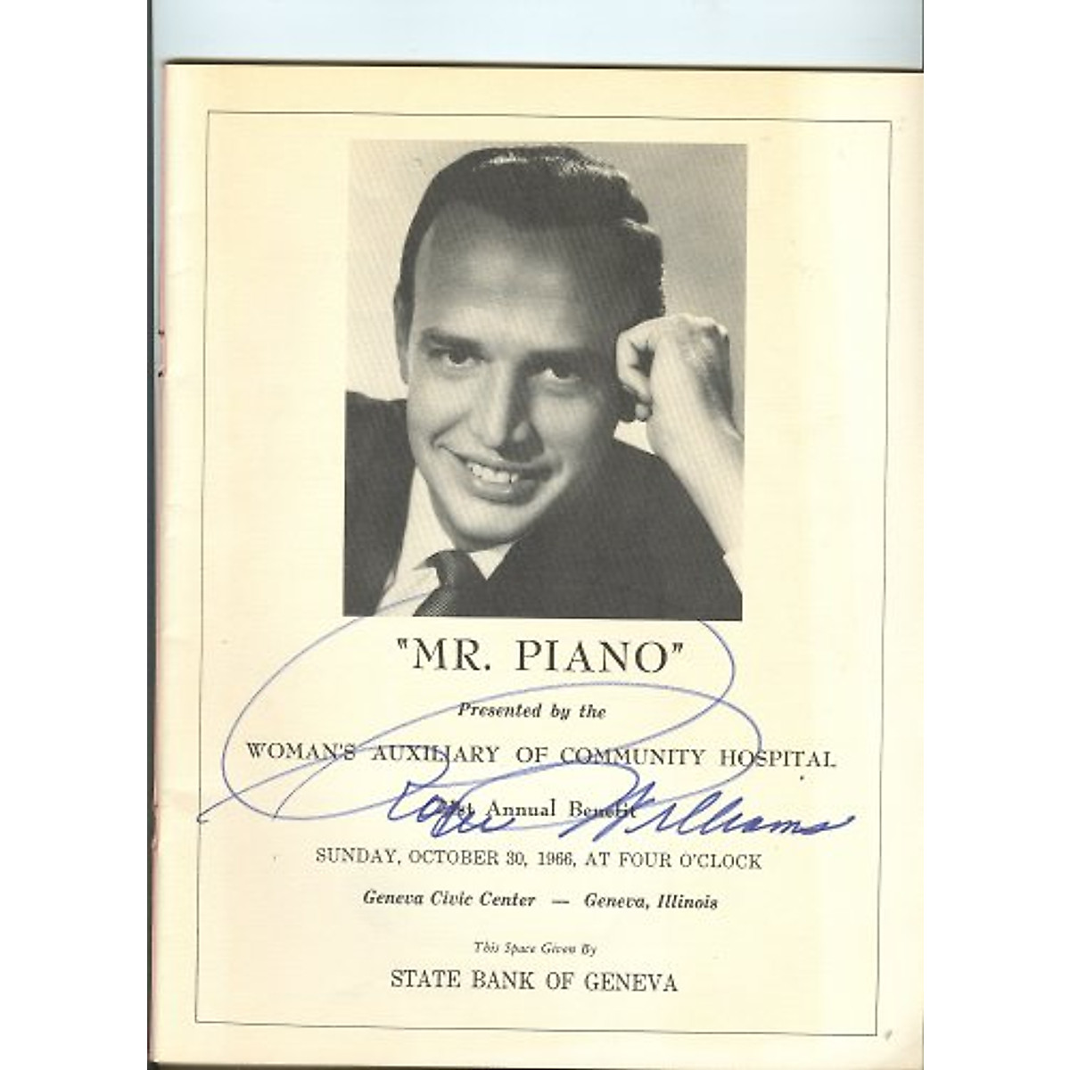 SIGNED photo ; 1966 Community Hospital Geneva Illinois 28 page Program