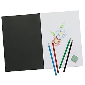 Tiger A4 Artist Sketch Book White Cartridge Paper Black Card Cover Art Pad by Tiger Stationery