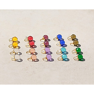 Crystal Earrings for Women,18k Gold Plated, Sparkly Austrian Crystal Ball Dangle Earrings (Clear)