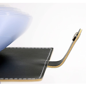 Karlling credit card holder wallet for women/man soft leather business card holder card case organizer bag with 20 card sleeves inside(Black)