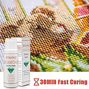 Diamond Painting Sealer, 5D Diamond Painting Glue Permanent Hold & Shine Effect Sealer, Fast-Drying, for 5D Diamond Painting & Puzzle Glue