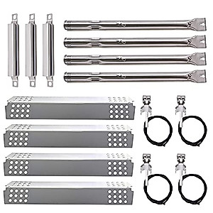 Grill Replacement Parts for Charbroil 4 Burner 463241113, 463449914 Gas Grill Models. Stainless Steel Pipe Burner Tube, Heat Plate Tent Shield, Crossover Tube and Grill Igniters Replacement Kit.