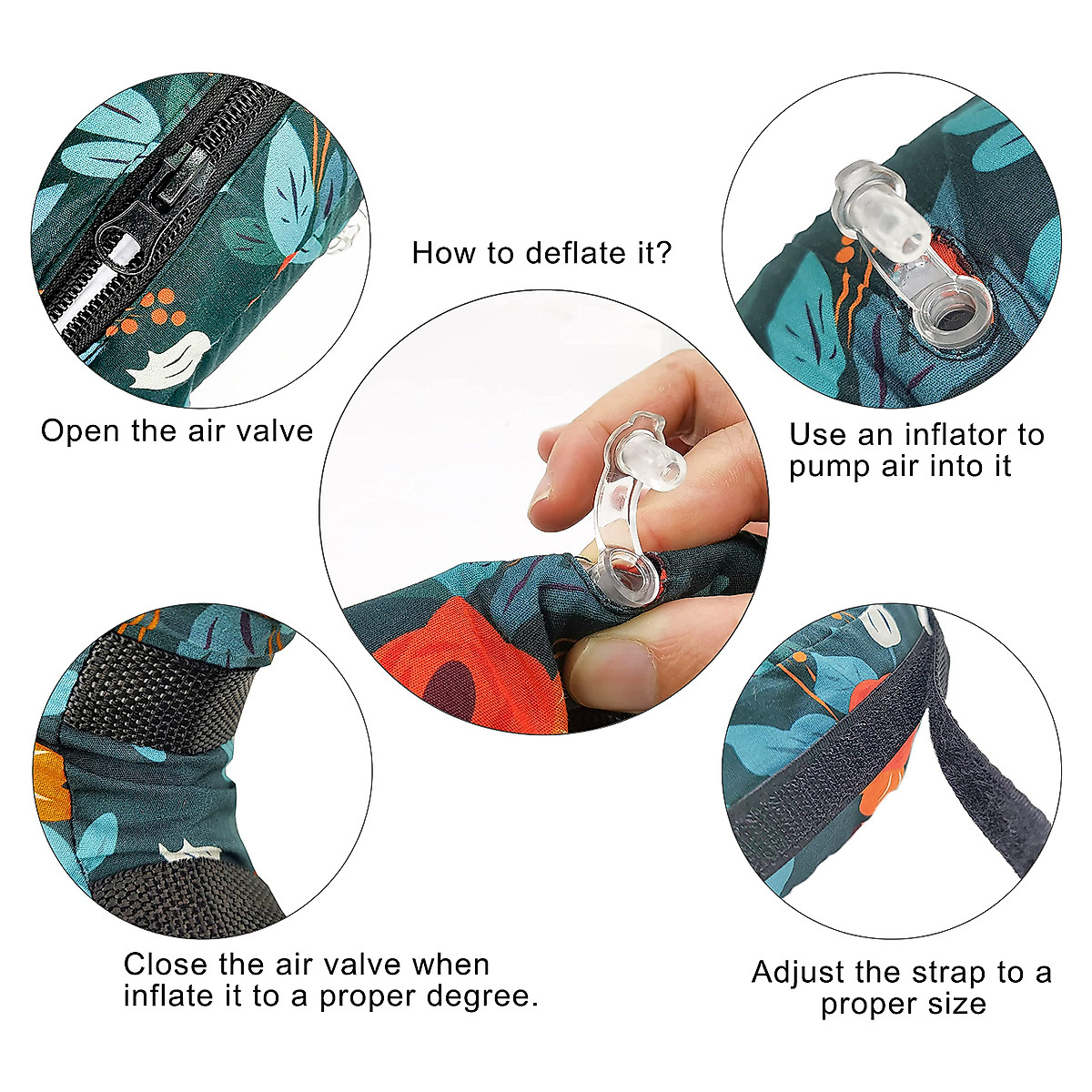 Purrrfect Life Protective Inflatable Collar for Dogs and Cats - Soft Pet Recovery Collar Does Not Block Vision, Prevents Pets from Touching Stitches, Wounds and Rashes (Floral, S)