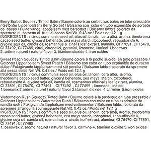 Burt's Bees Christmas Gifts, 3 Lip Care Stocking Stuffers Products, Squeezy Trio Tinted Lip Balm Set - Berry Sorbet, Sweet Peach & Watermelon Rush