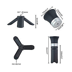 Lens Balls Stand for Photography, Supports 60mm to 150mm(6 inch) Crystal Ball, Lensball Holder, Suction Mount Cup+ Alumina Base (1/4"-20 General Internal Thread) + Mini Tripod