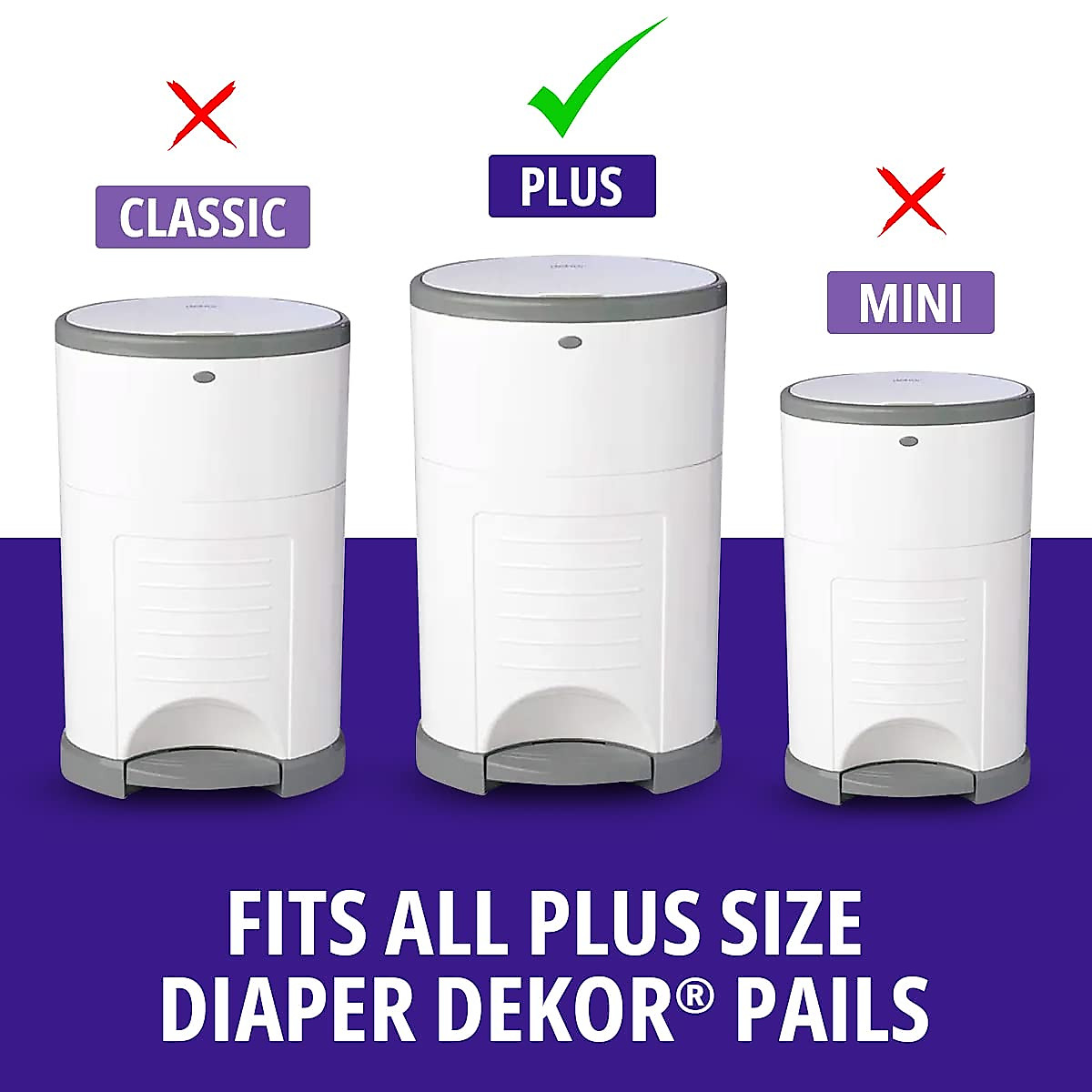 COMFICOVE Refills Compatible with DEKOR PLUS Diaper Pails | 4 Pack | Extra Thick Diaper Pail Refill Liners | Fresh Scent | Easy to Replace and Dispose of Diaper Bag | Odorless Baby Diapers Disposal
