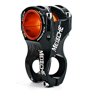 MEISCHE Upgraded 50mm Stem Mountain Bike, CNC MTB Short Stem Black 31.8 or 35mm Bars Riser, 3D Forged Enduro MTB Bar Clamp