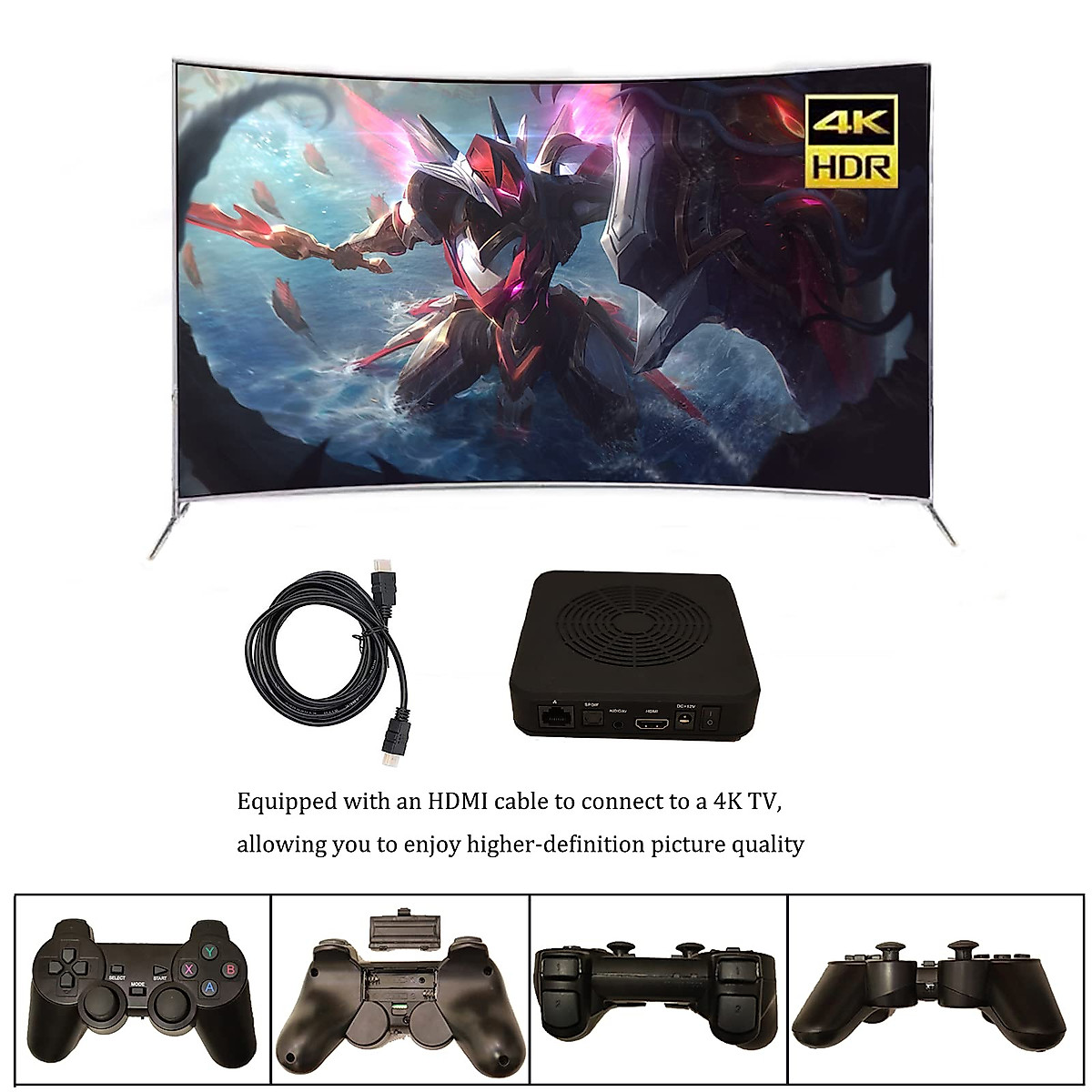 RegiisJoy 8000 in 1 Mini Game Box Pandora Box 18S , Arcade Game Console Support Wi-Fi/LAN Add 50000+ Games, Classic Retro Video Console 2 Wireless Controllers fits 4K TV