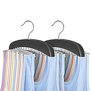 Resovo Upgrade Tank Top Hanger Closet Storage and Organizer for Closet Tank Top Organizer Space Saving 24 Metal Hooks Closet Organizer and Storage for Tank Top, Cami, Tie etc.