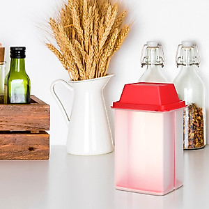 CHENGU Jalapeno Container Pickle Containers with Strainers Pickle Jar Containers Square Jalapeno Dispenser Large Pickle Keeper Pickled Food Container for Home Kitchen Supplies (Red)