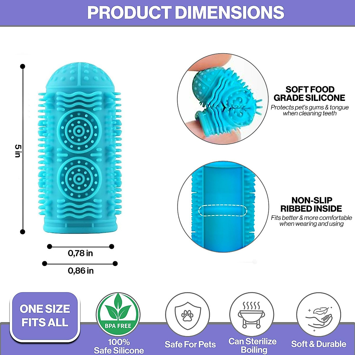 1TO3GO Finger Toothbrush for Dogs, Silicone Dog Toothbrush, Dog Teeth Cleaning Kit Protects Gums Dog Dental Care (Multi-Color Orange or Pink, 4-Pack)