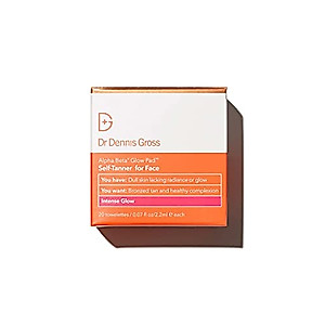 Dr. Dennis Gross Alpha Beta Glow Pad Intense Glow for Face: for Dull Skin Lacking Radiance & Glow, (20 Towelettes)