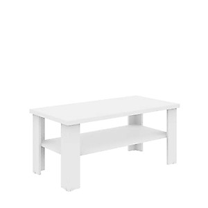 Modern Classic Rectangular Coffee Table for Living Room, Dining Room with Color Combination (White)