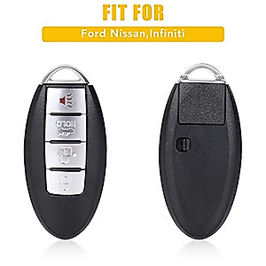 Smart Key Fob Blade Replacement Fit for Nissan Murano Maxima GT-R Altima Infiniti G37 FX50 FX35 G25 G35 2007 2008 2009 2010 2011 2012 2013 2014, #KR55WK48903 KR55WK49622, 4 Button Set 1