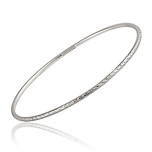 Hoops & Loops - Sterling Silver Diamond Cut Bangle Bracelet | Sterling Silver