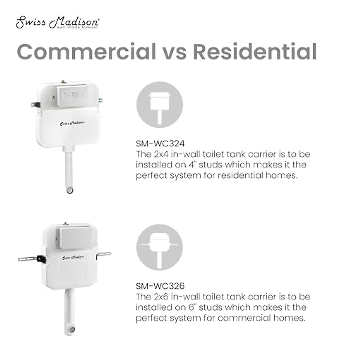 St. Tropez Back to Wall Concealed Tank Toilet Bowl, Black Hardware