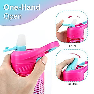 ROISDIYI Kids Water Bottle with Straw for School Tritan Leak Proof 16 OZ Toddler Water Bottle BPA-Free Spout Lid for Boys & Girls…