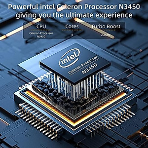 Laptop 15.6 Inch 4GB DDR 192G Memory, Windows 11 with Intel N3450 Up to 2.2 GHz, HD IPS Display, Thin & Light Notebook PC, USB3.0, Mini HDMI, 10000mAh Battery,WPS Built-in