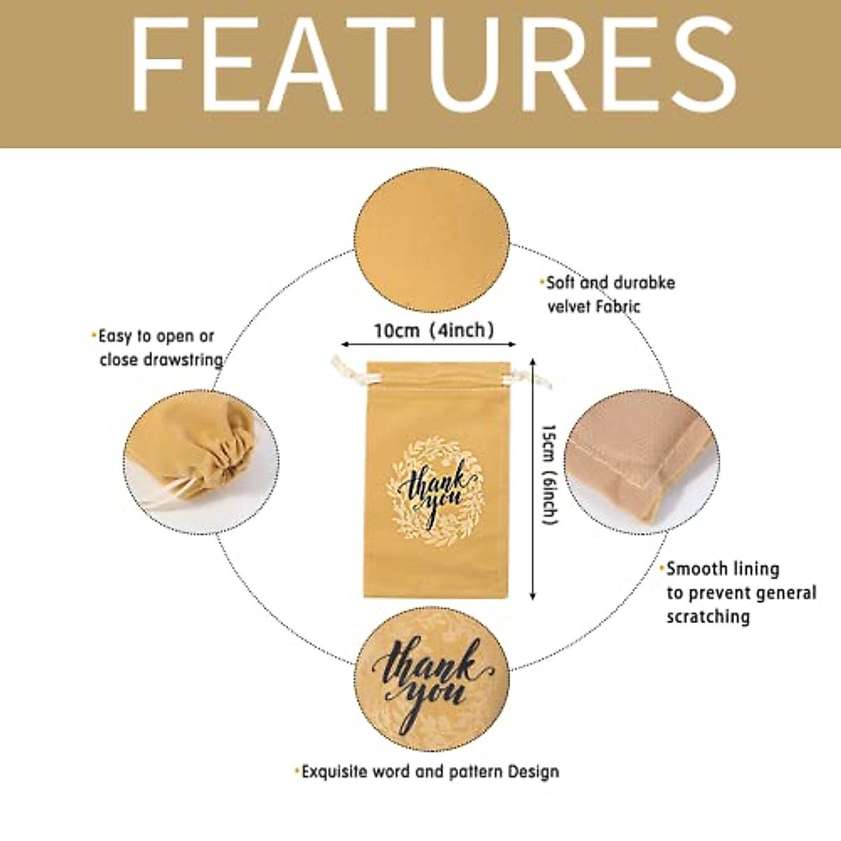 FILIFALA 30pcs Thank You bags Velvet Drawstring Gift Pouches,4 x 6 Inch Small Jewelry Cloth Pouch for Candy,Soap,Makeup Favor Bags(Mixed Color) (4x6inch, Mixed)