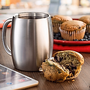 Insulated Stainless Steel Coffee Mug with Lid and Handle (2 Pk) 14 oz.- BPA-Free Spillproof Lid, Double Wall Camping Travel Coffee Mugs Tough & Shatterproof, Keeps Coffee/Tea Hot And Beer Cold Longer