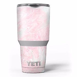 Design Skinz Pink and Teal Slate Marble Surface - Skin Decal Vinyl Wrap Kit Compatible with The Yeti Rambler Cooler Tumbler Cups