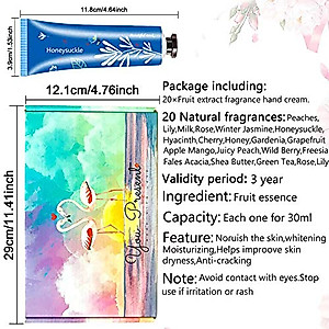 SmoBea 20 Pack x 30ml Plant Fragrance Hand Cream Gift Set, Mini Natural Plant Fragrance Hand Lition Moisturizing Daily Travel Size Hand Cream, Deeply Hydrating & Nourishing Non-Greasy Natural Aloe