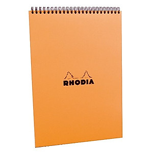 Rhodia Wirebound Pad - A4 (8.25 x 11.75 inches) - Grid, Orange, Pack of 3